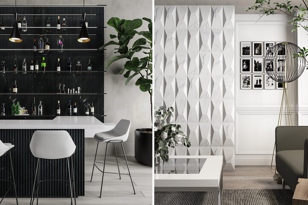 Introducing Geometric: Three-Dimensional Marble Tiles - Opustone